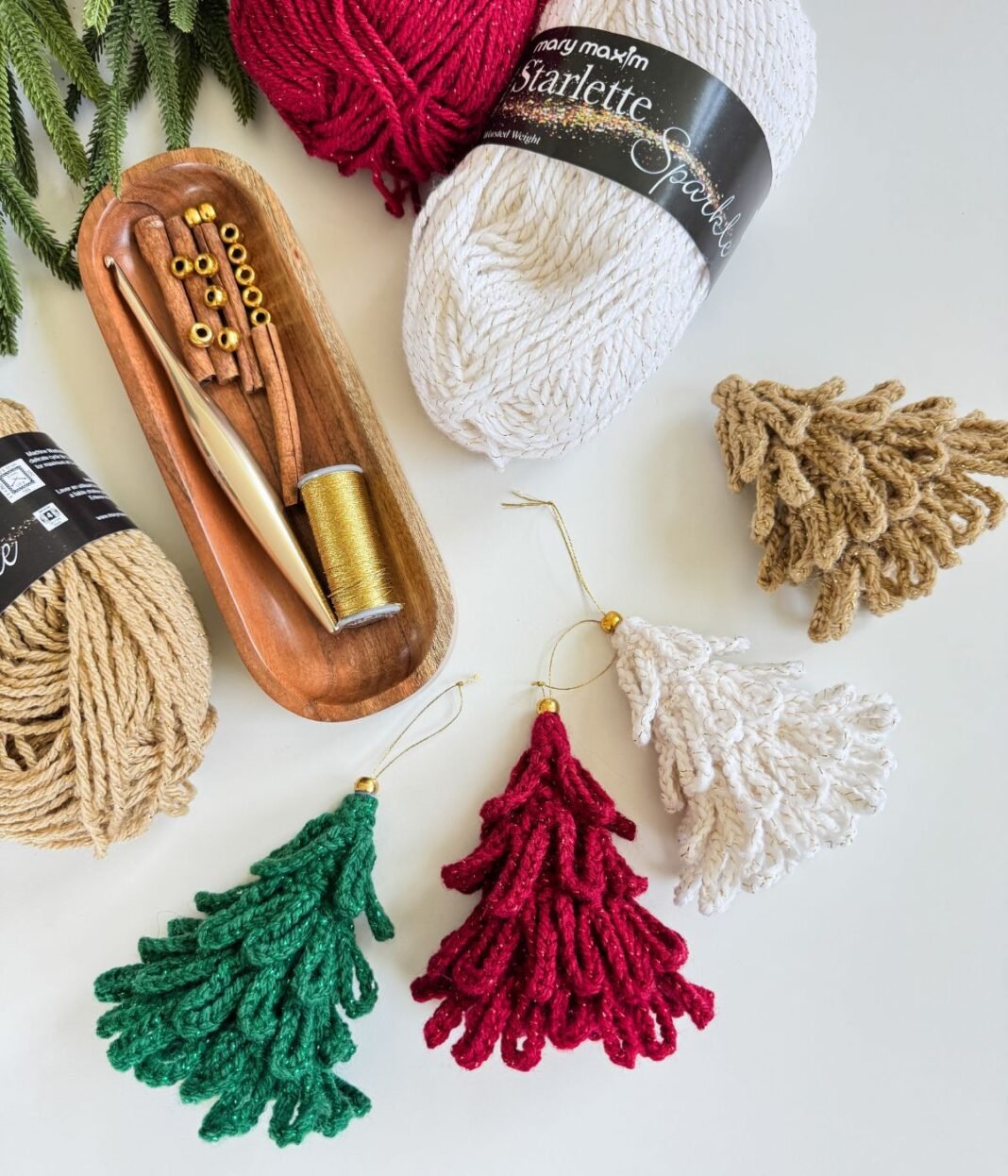 Loopy Tree Crochet Christmas Ornaments: Free Pattern – Crochet Pattern ...