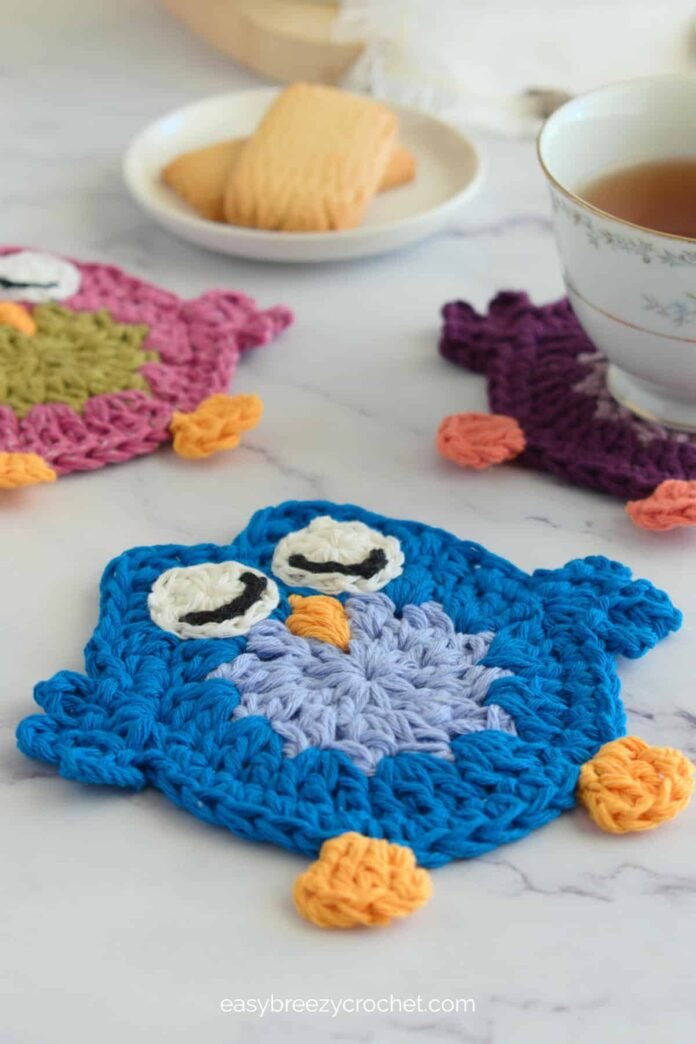Crochet Owl Coasters – Crochet Pattern – CUTE SEWING